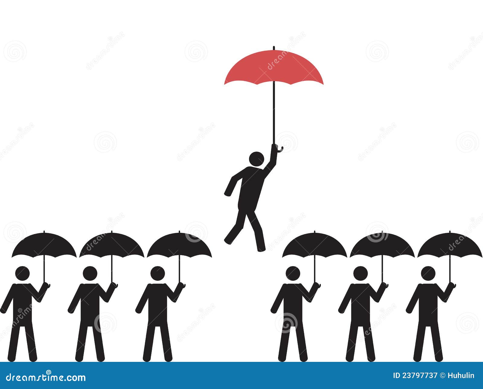 Person With An Umbrella In The Rain Vector Illustration | CartoonDealer ...