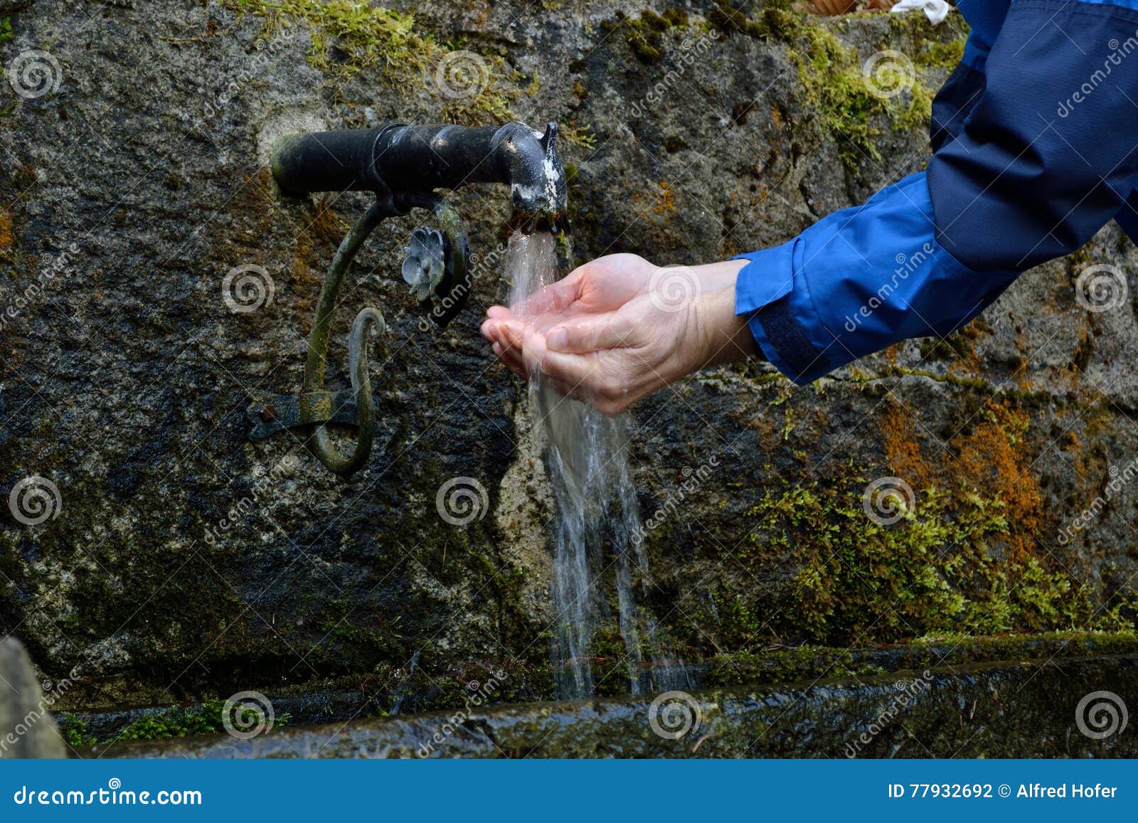 Person Refreshed with Water - Close-up Stock Photo - Image of washing ...
