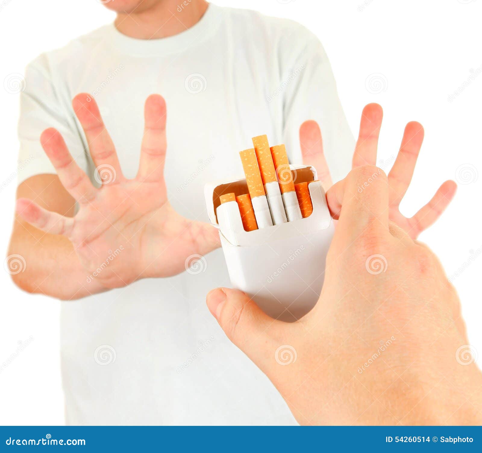 Person refuse a Cigarettes stock photo. Image of denial - 54260514