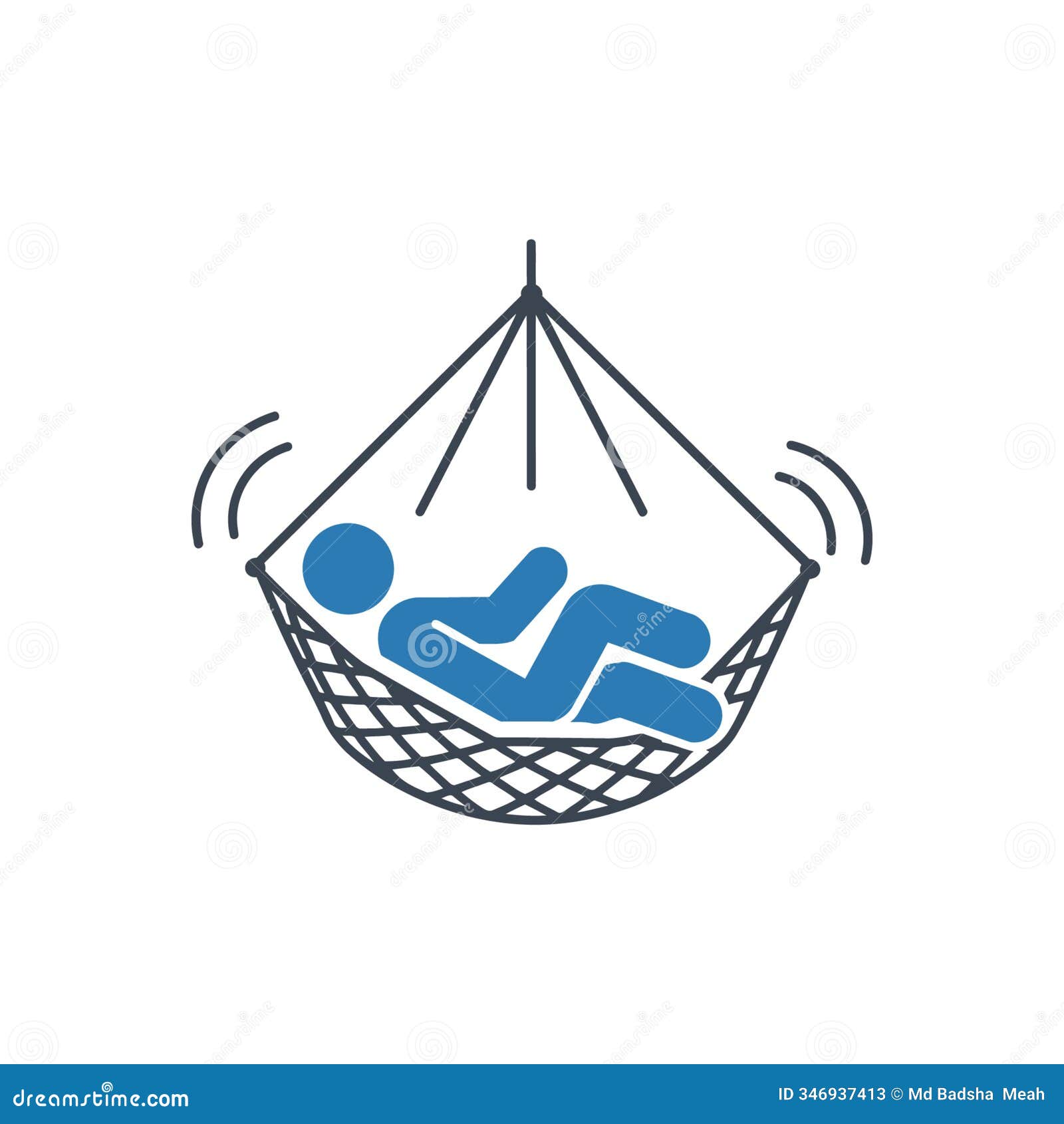 Person Relaxing On Hammock Icon Black And White Vector Outline Sign ...