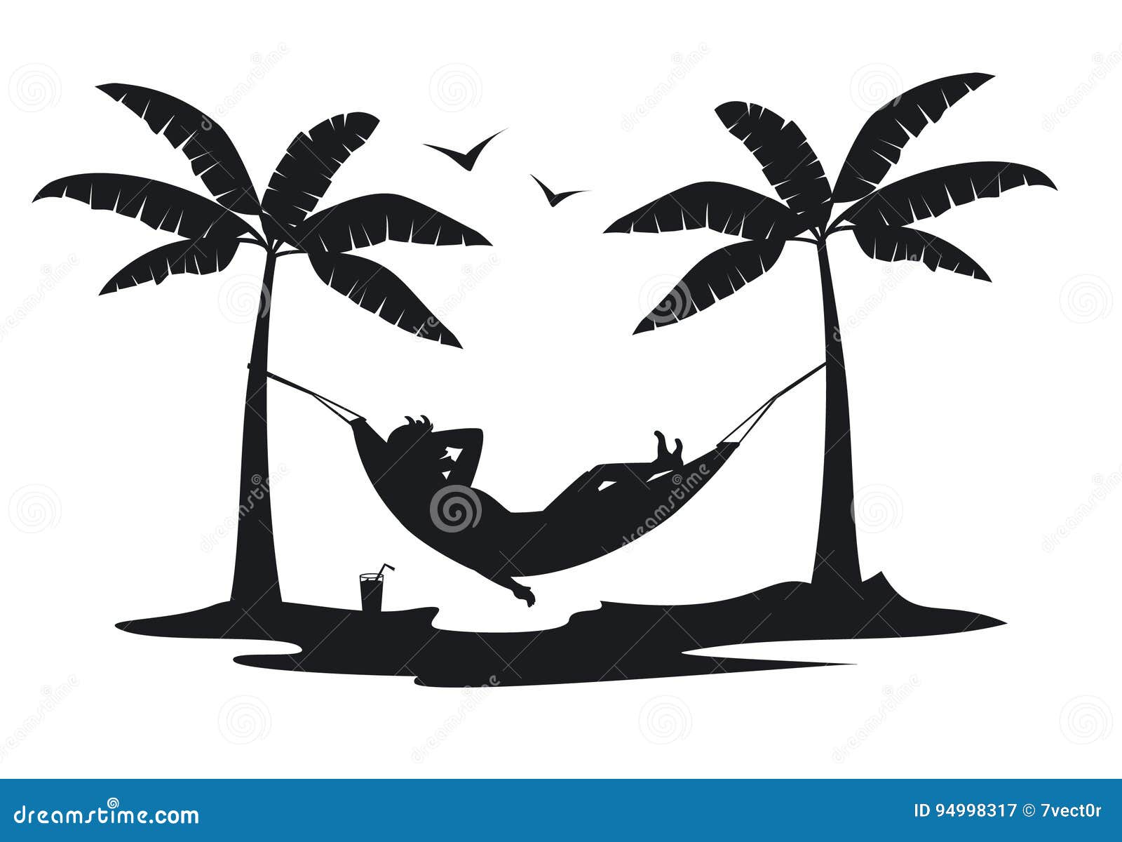 Person Relaxing Lying In Hammock On The Beach Under Palm Trees Cartoon ... Person Relaxing Lying In Hammock On The Beach Under Palm Trees Cartoon ...
