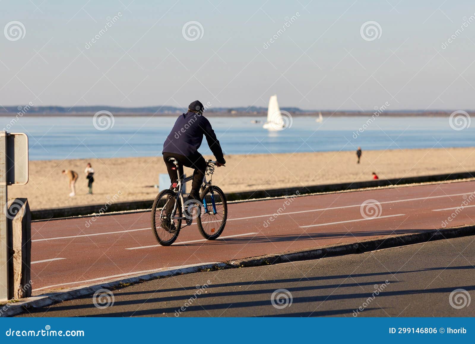 Person Riding a Bicycle on a Cycle Path Editorial Photo - Image of ...
