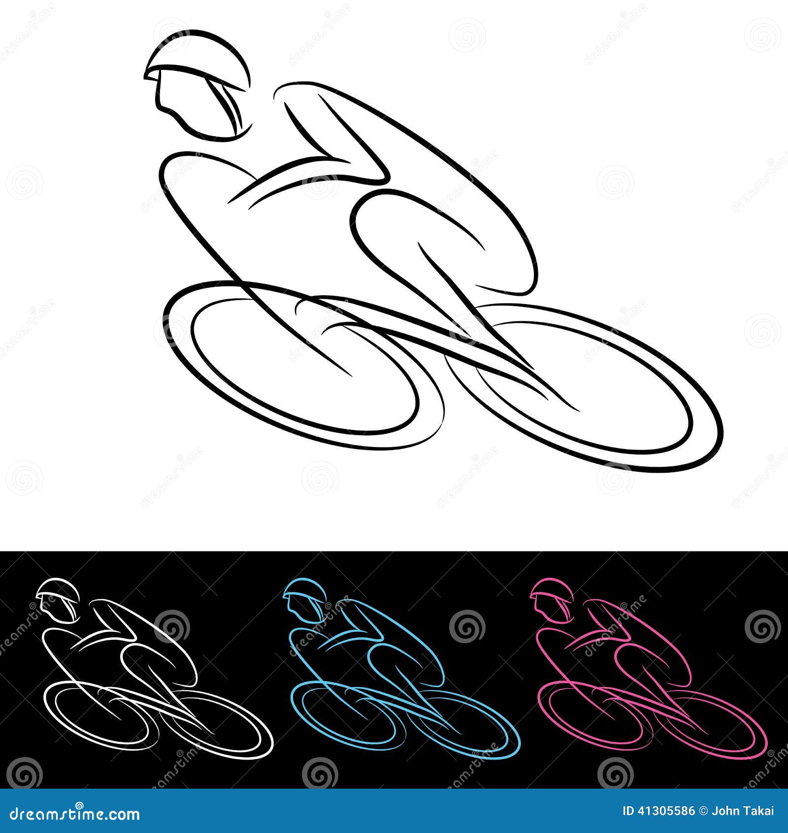 Person Riding Bike stock vector. Illustration of fast - 41305586