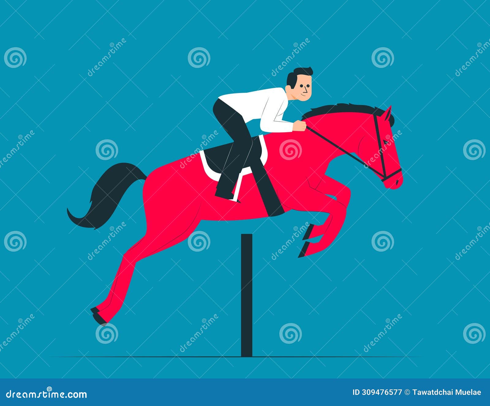 Person Riding Horses. Equestrian Vector Concept Stock Vector ...
