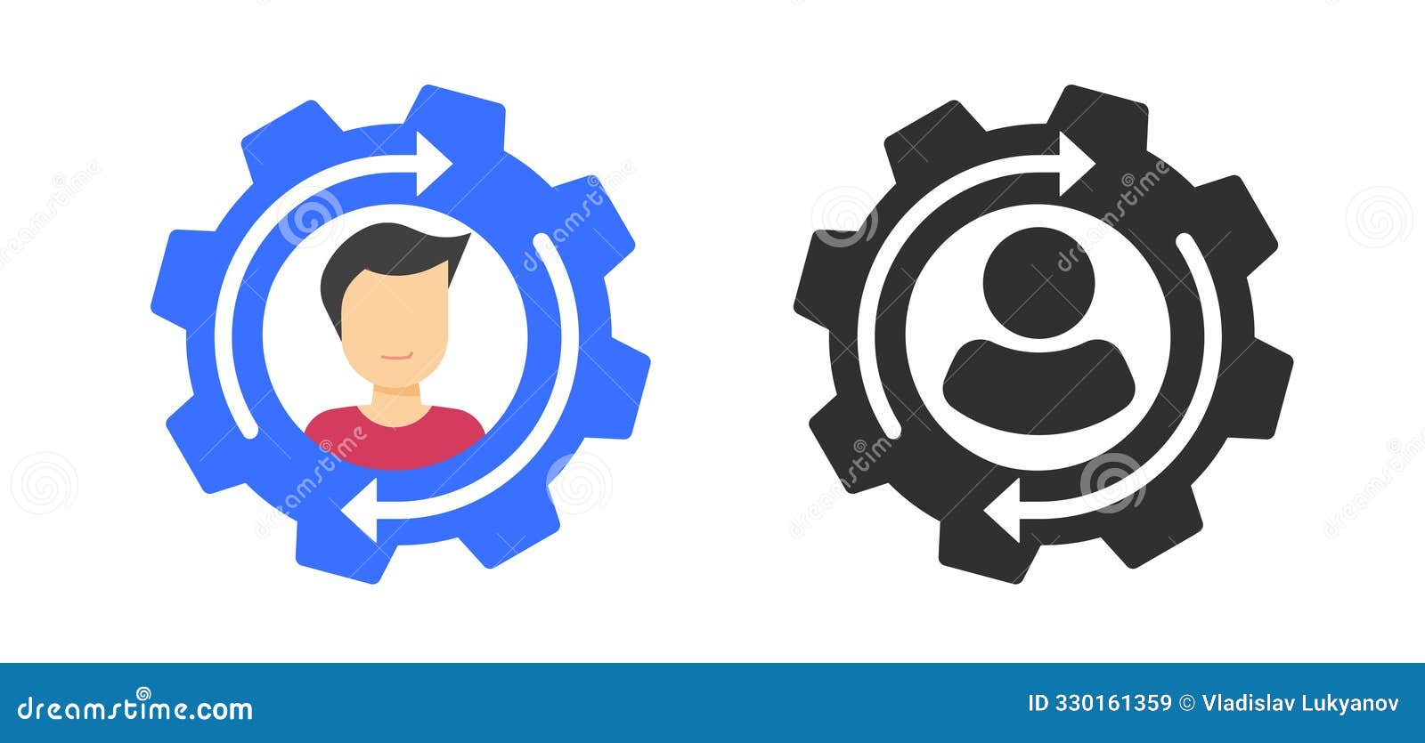 Person Account Data Editing Cog Wheel Icon Vector Simple Line Outline ...