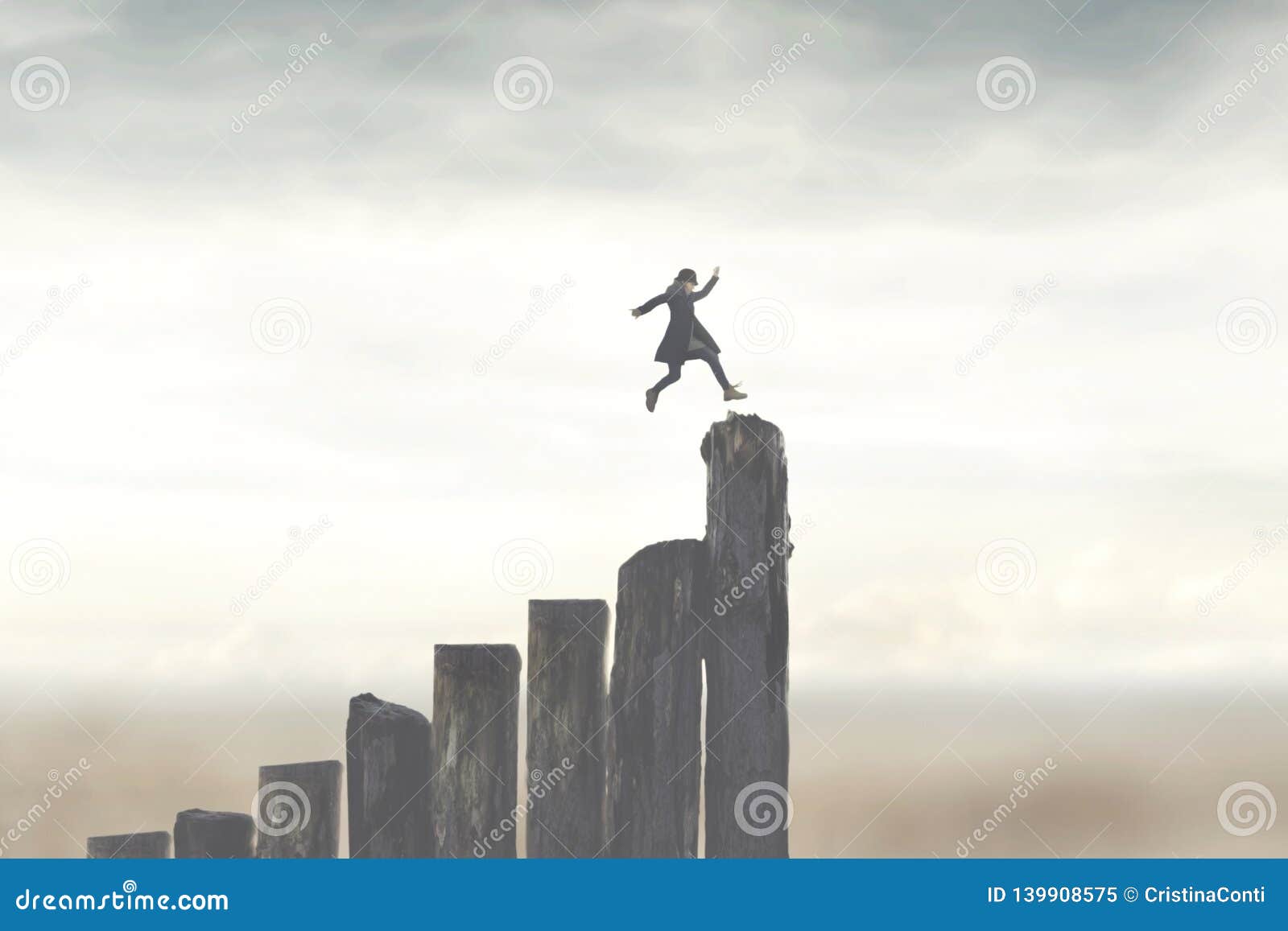 Person Running Fast To Successfully Reach the Top Stock Image - Image ...