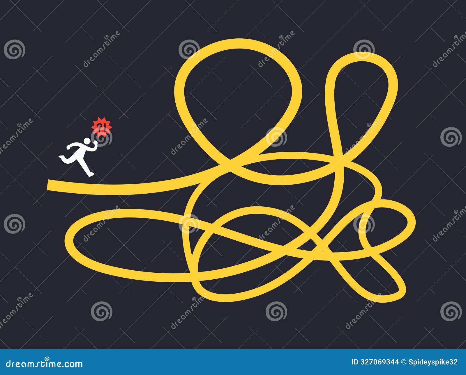 A Person is Running through the Tangled Road. Isolated Vector ...