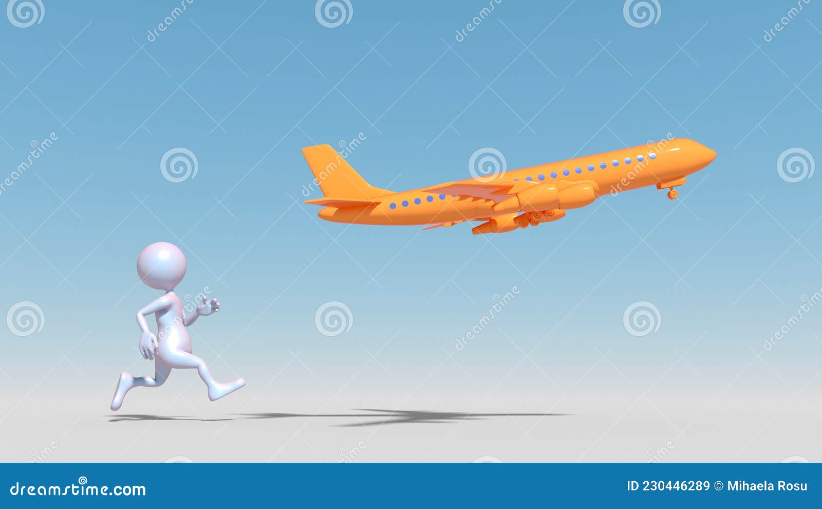 Person Running Track after a Plane Stock Illustration - Illustration of ...