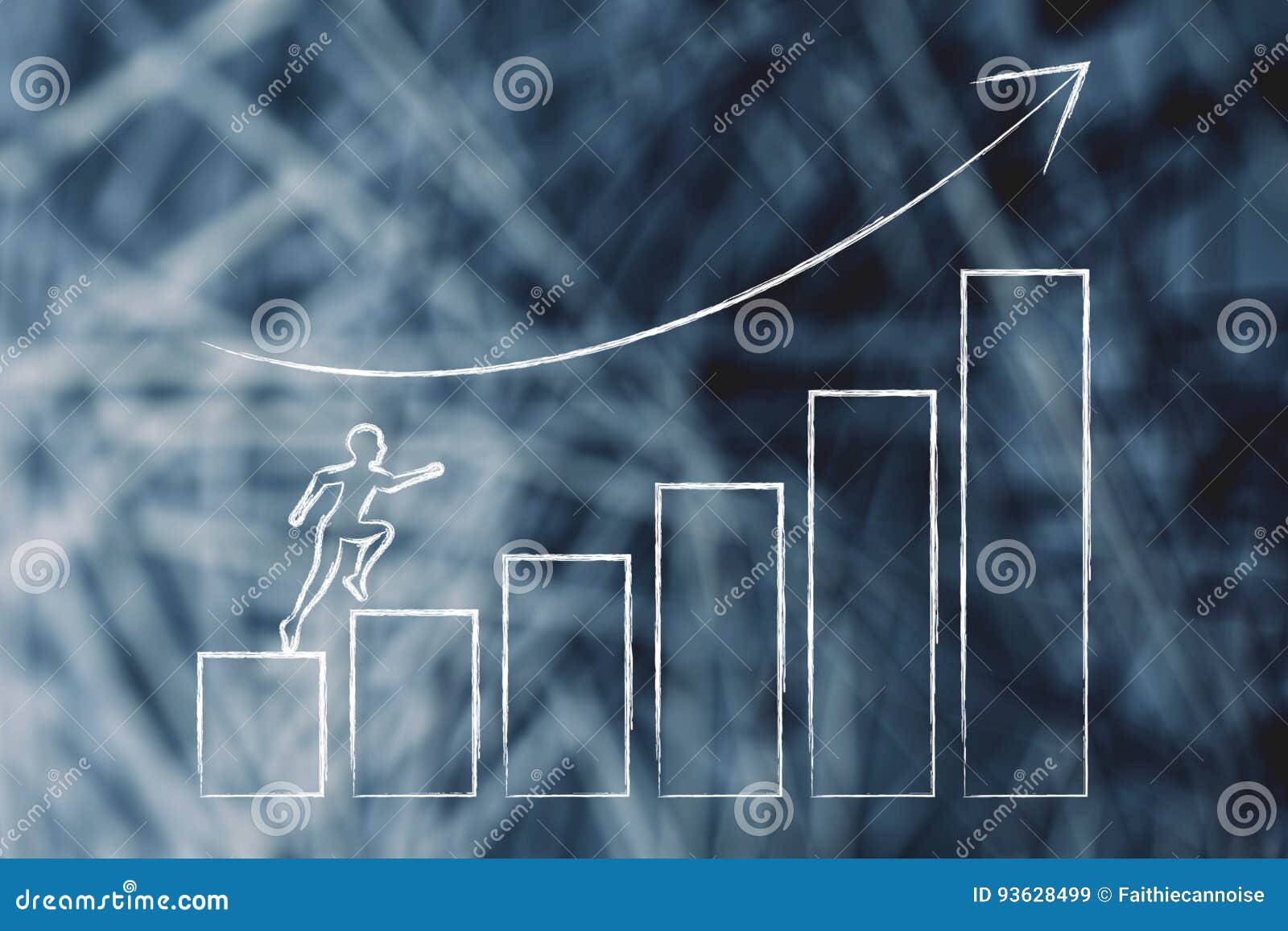 Person Running Up Business Growth Graph Stock Illustration ...
