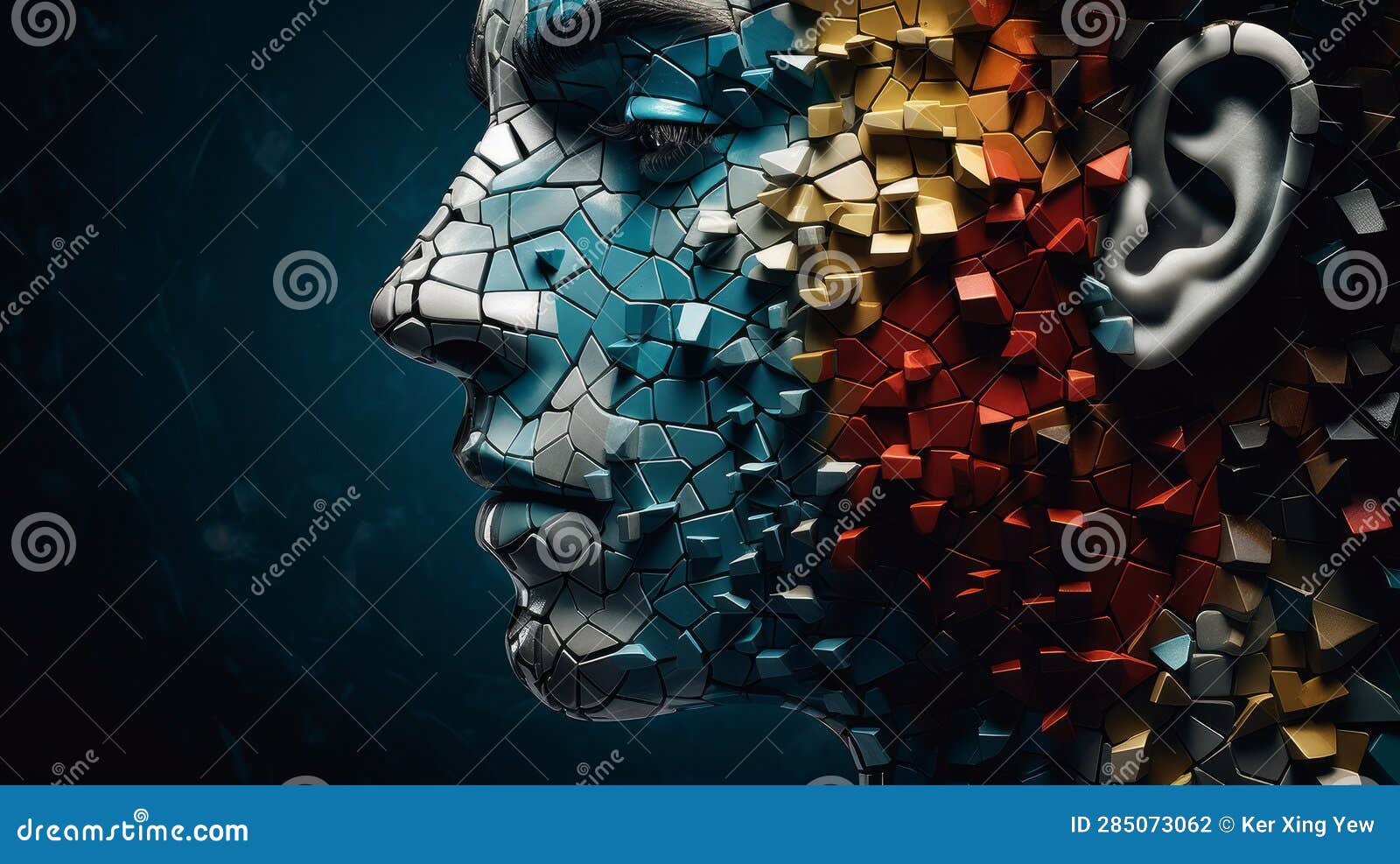 A Person S Face Made of Puzzle Pieces, Representing the Complexity of ...