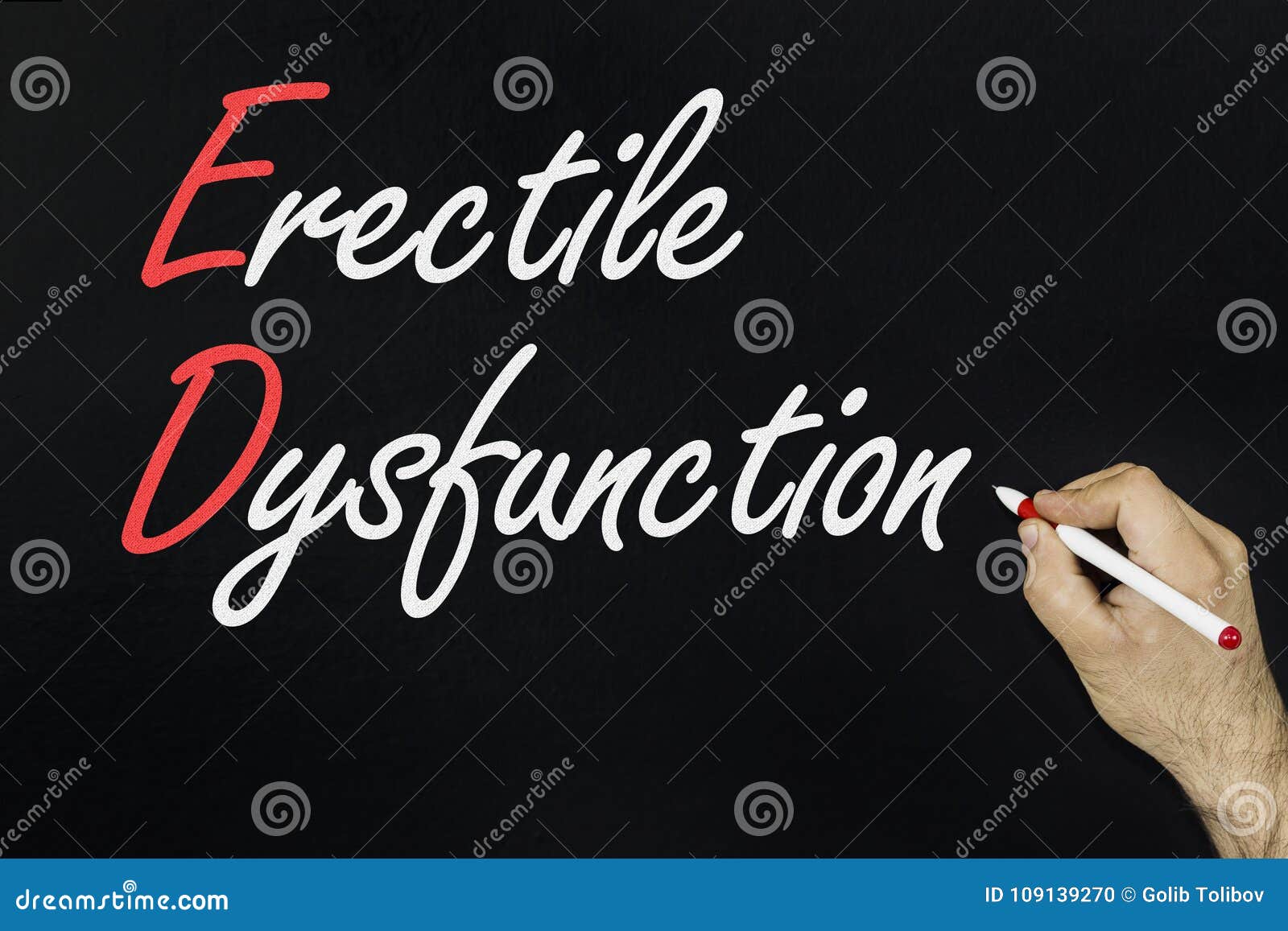 Chalk Drawing Concept 2018. Erectile Dysfunction Cause. Treatment Stock ...