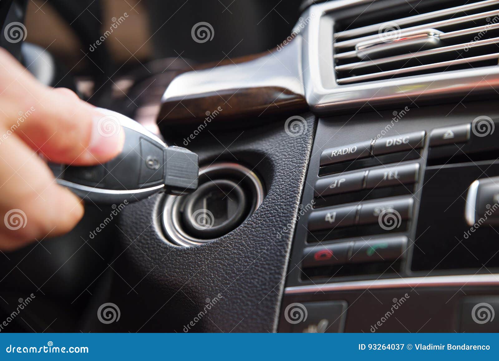 Person S Hand Inserting Key To Start Car Stock Image - Image of owner ...