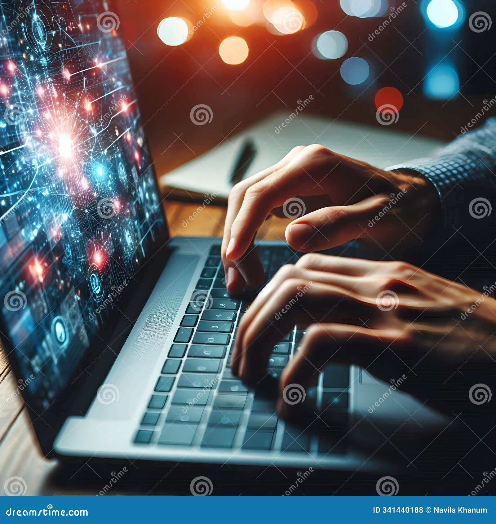 A Person S Hand is on a Laptop Computer, Typing or Interacting with it ...