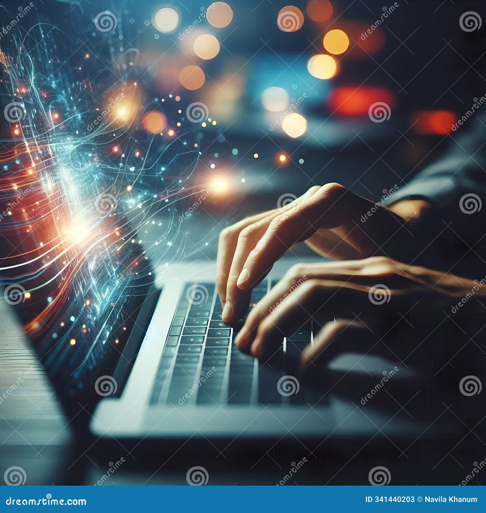 A Person S Hand is on a Laptop Computer, Typing or Interacting with it ...