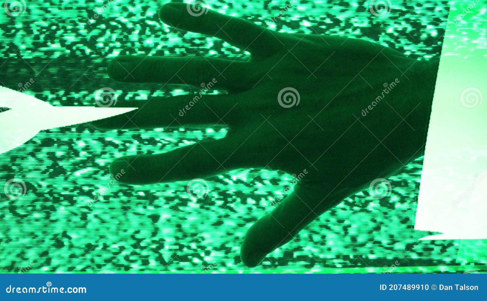 Silhouette of Hand on Glitching Background Stock Footage - Video of ...