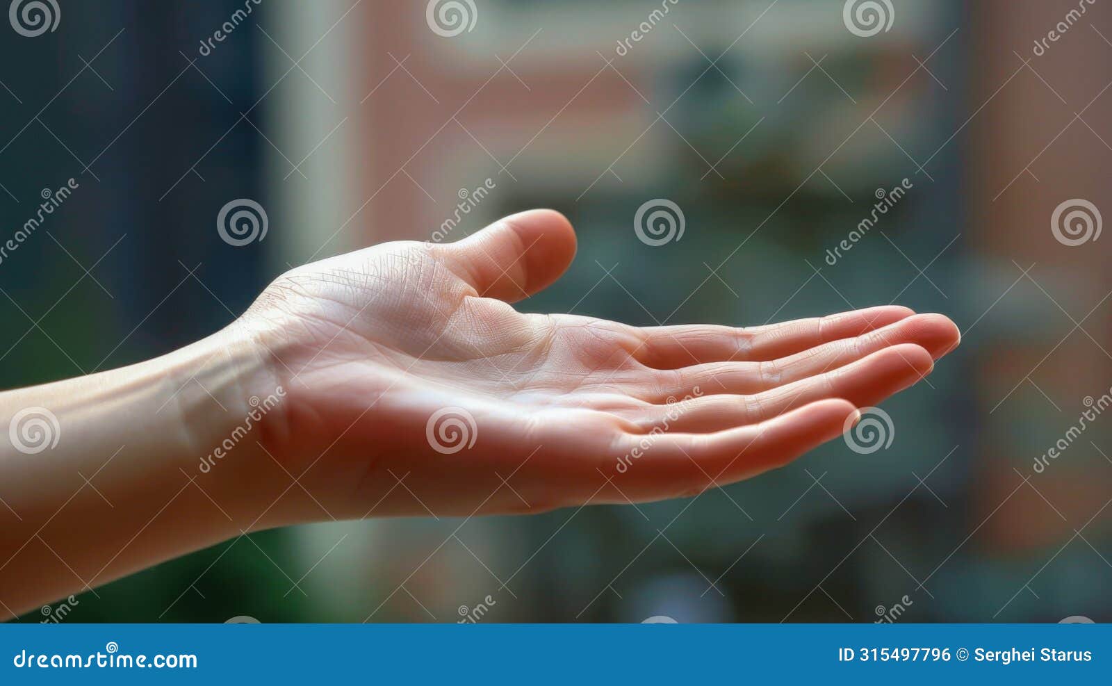 A Person& X27;s Hand is Outstretched with a Palm Facing the Camera, AI ...