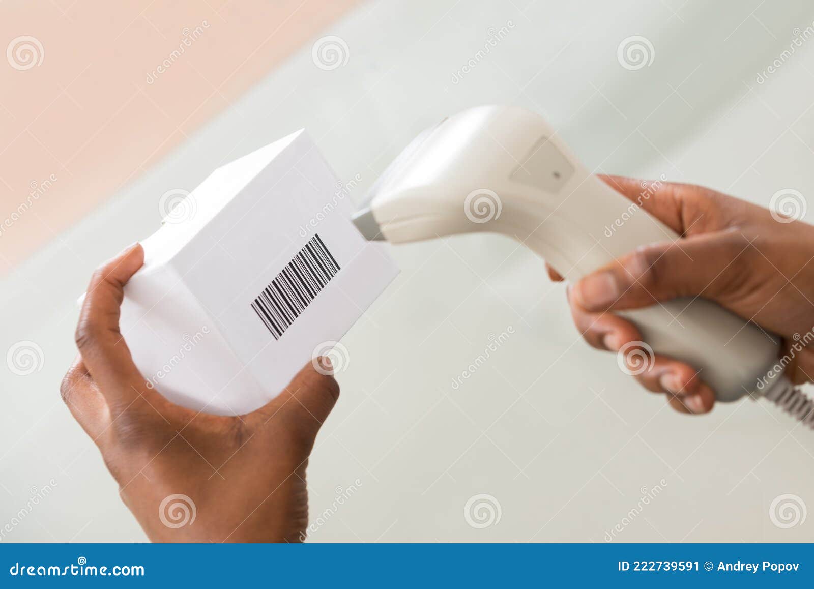 Person`s Hand Scanning Barcode with Barcode Scanner Stock Image - Image ...
