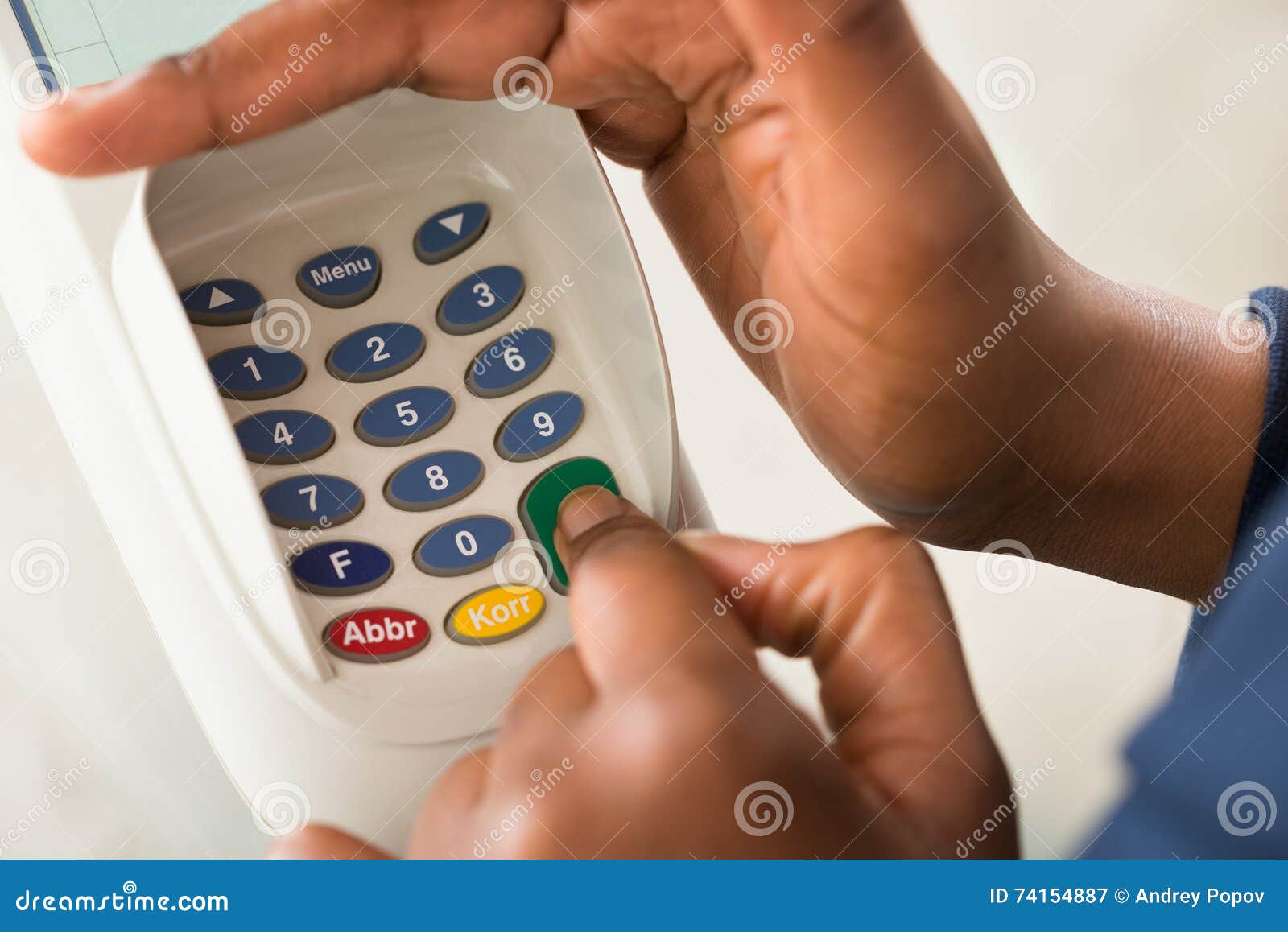 Person S Hand Using Credit Card Machine Stock Image - Image of american ...
