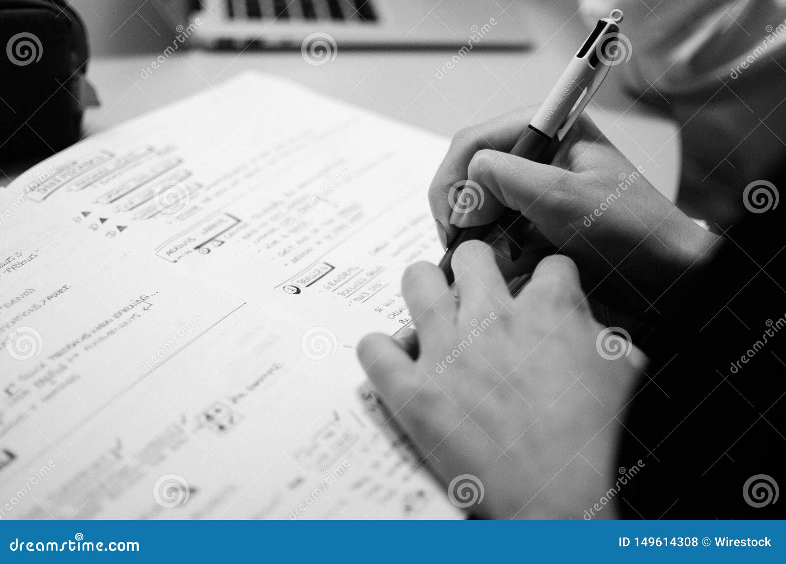 Person`s Hand, Writing Something in a Notebook Stock Photo - Image of ...