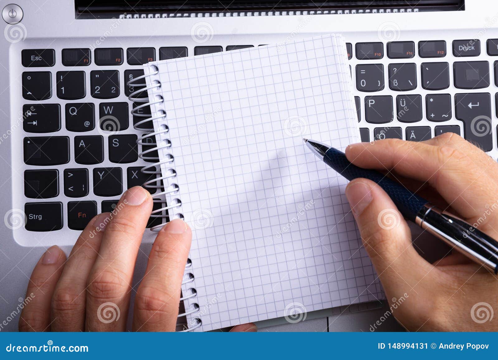 Person`s Hand Writing on Spiral Notepad Stock Image - Image of note ...