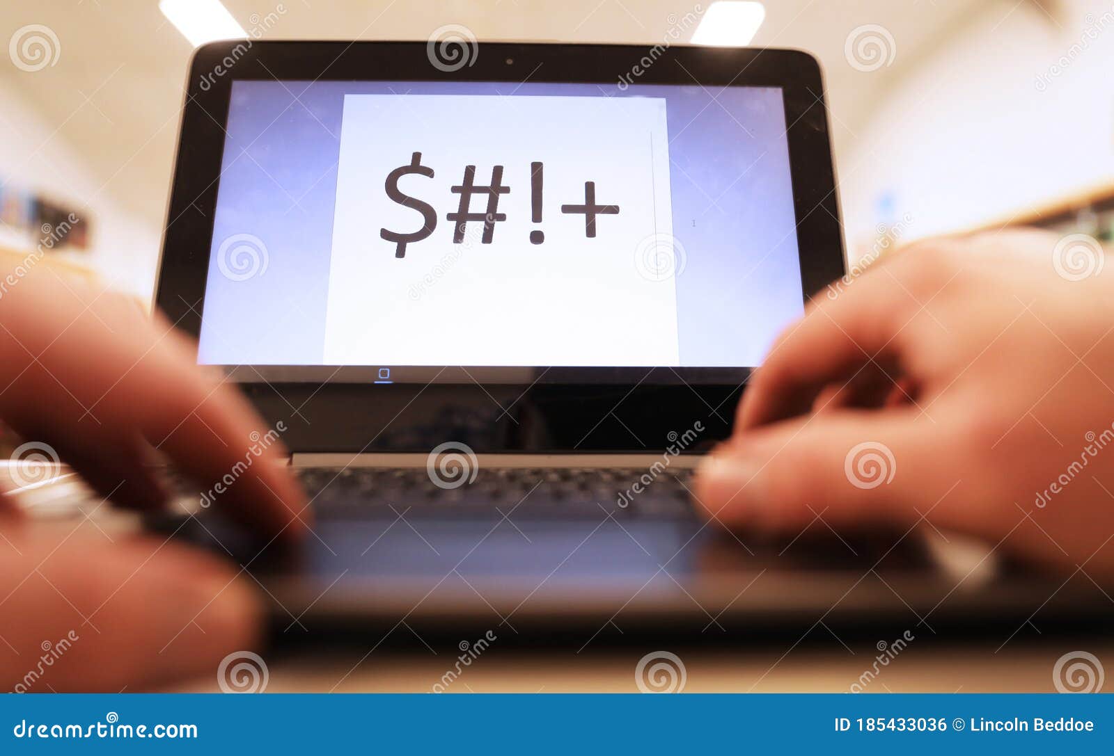 Shock Horror Caught Out Cheating on the Computer Laptop Screen Stock ...