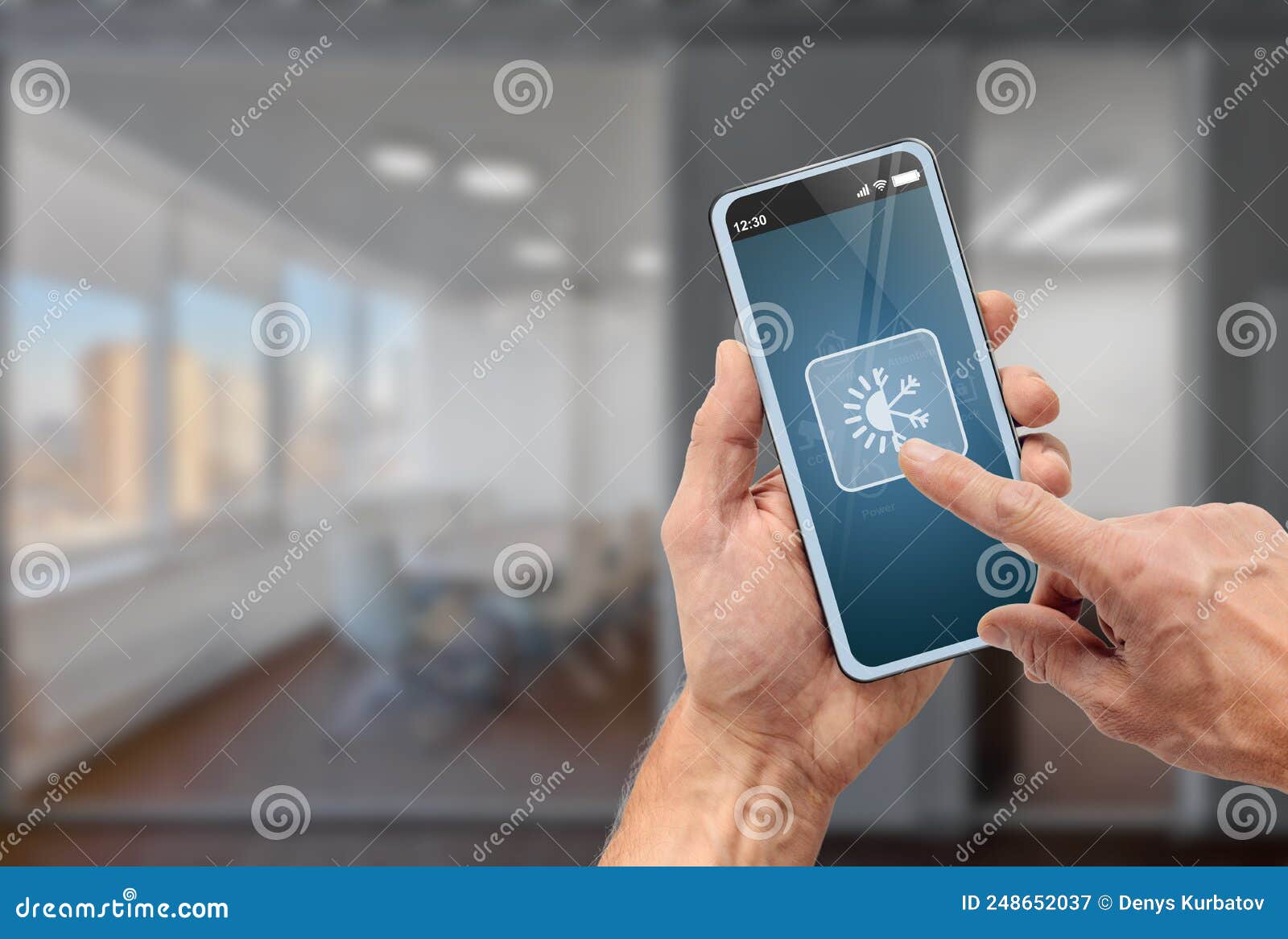 Home temperature control stock image. Image of cellphone - 248652037