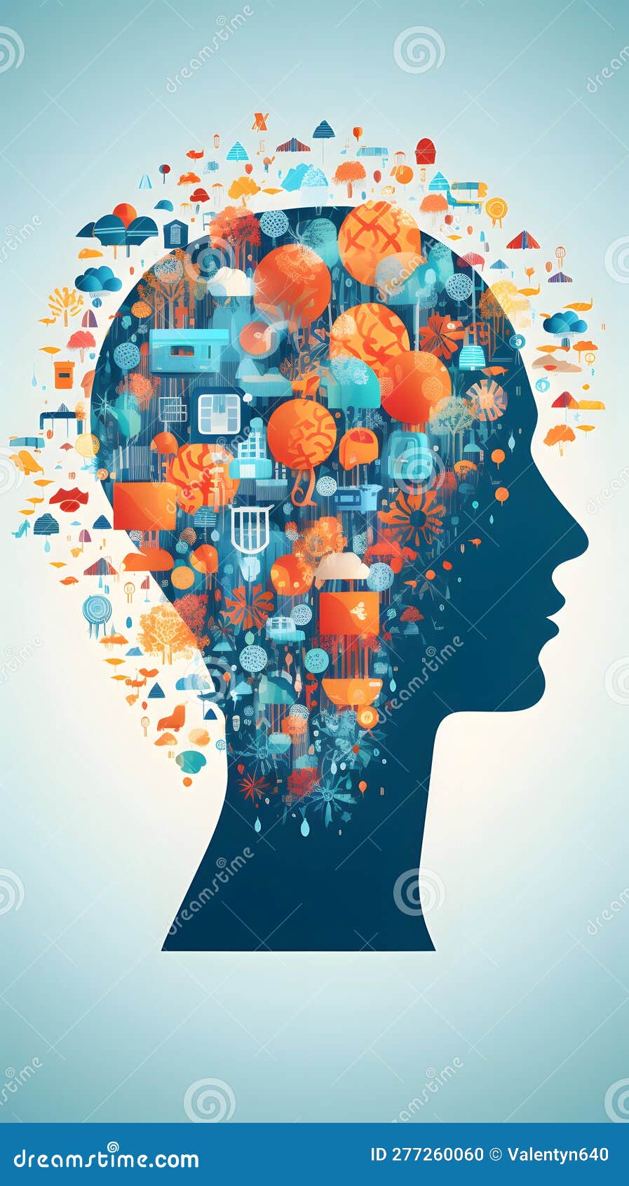 Person S Head with Lot of Different Things Inside of it. Generative AI ...