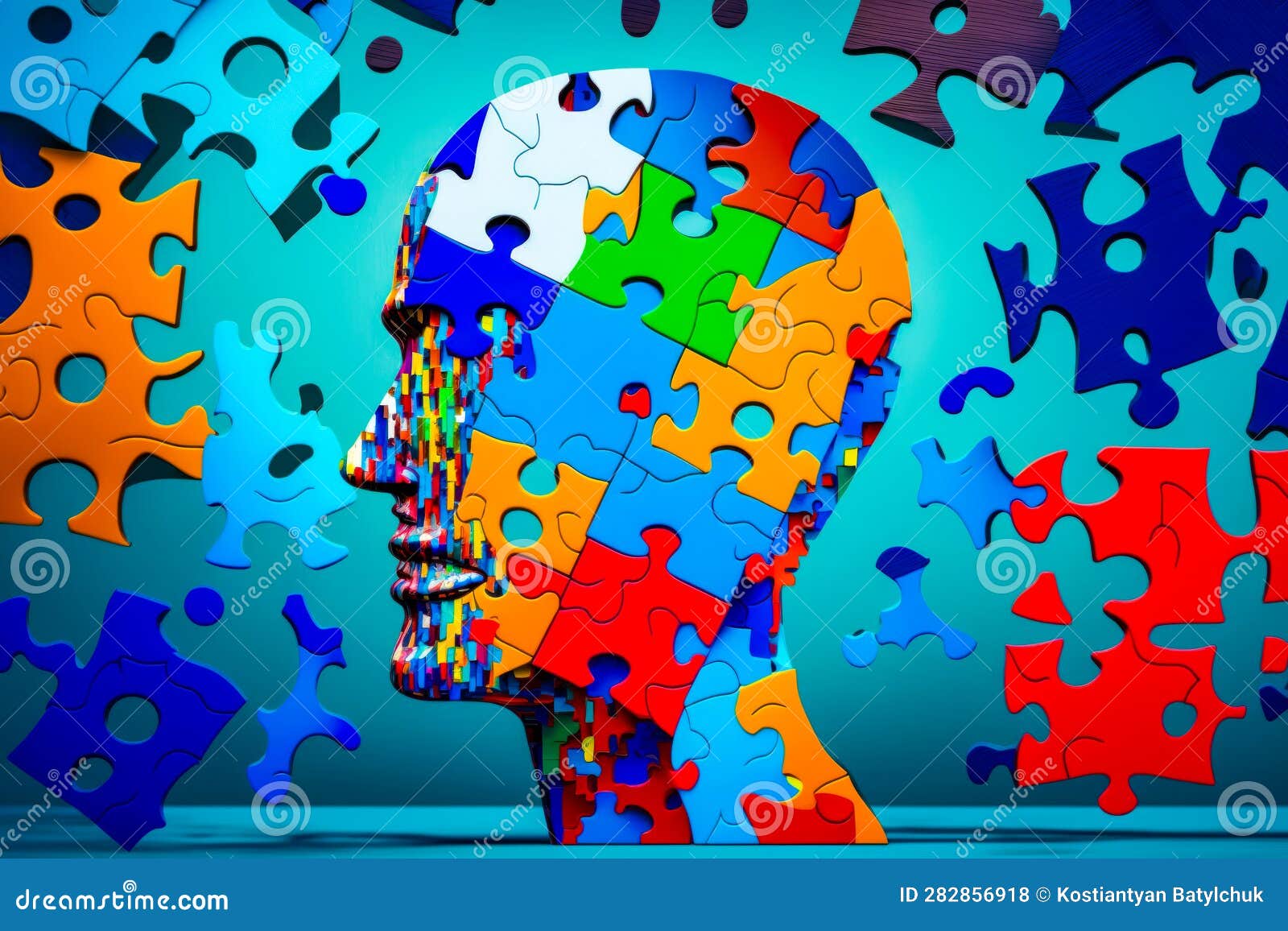 Person S Head is Made Up of Puzzle Pieces, with the Image of Person S ...