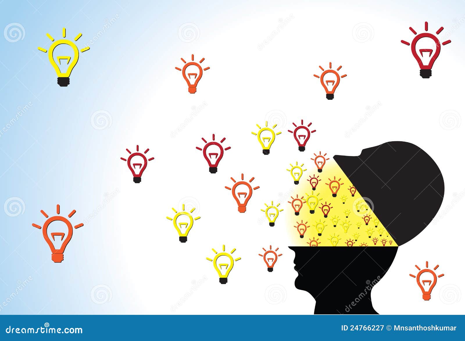 Person S Head Opened Showing Ideas Flowing Outside Stock Vector ...