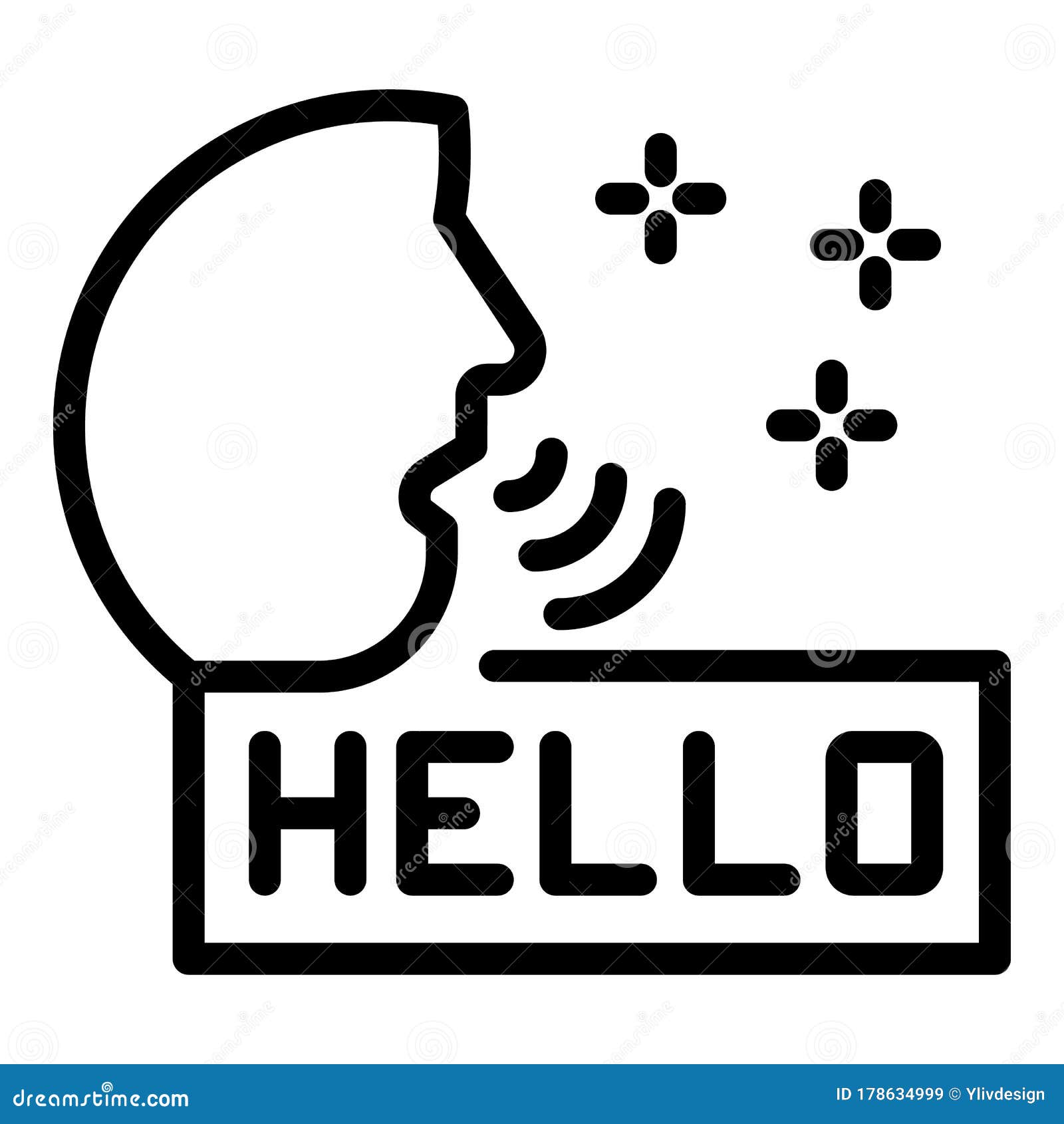 Person Says Hello Icon, Outline Style Stock Vector - Illustration of ...