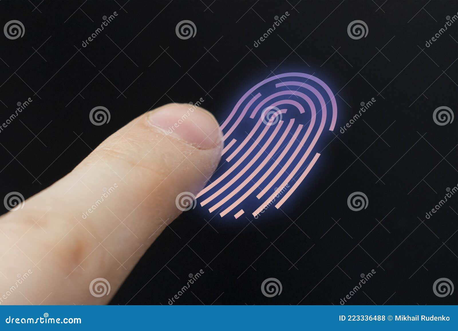 Person Scan Finger Print on His Mobile Device B Stock Photo - Image of ...