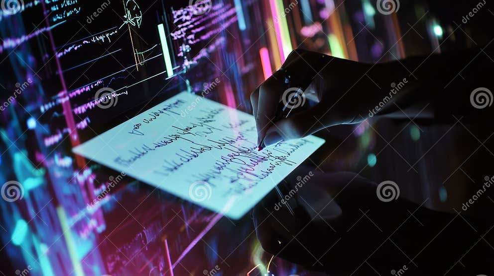 Person Scans Handwritten Notes with Futuristic AI App for Digital ...