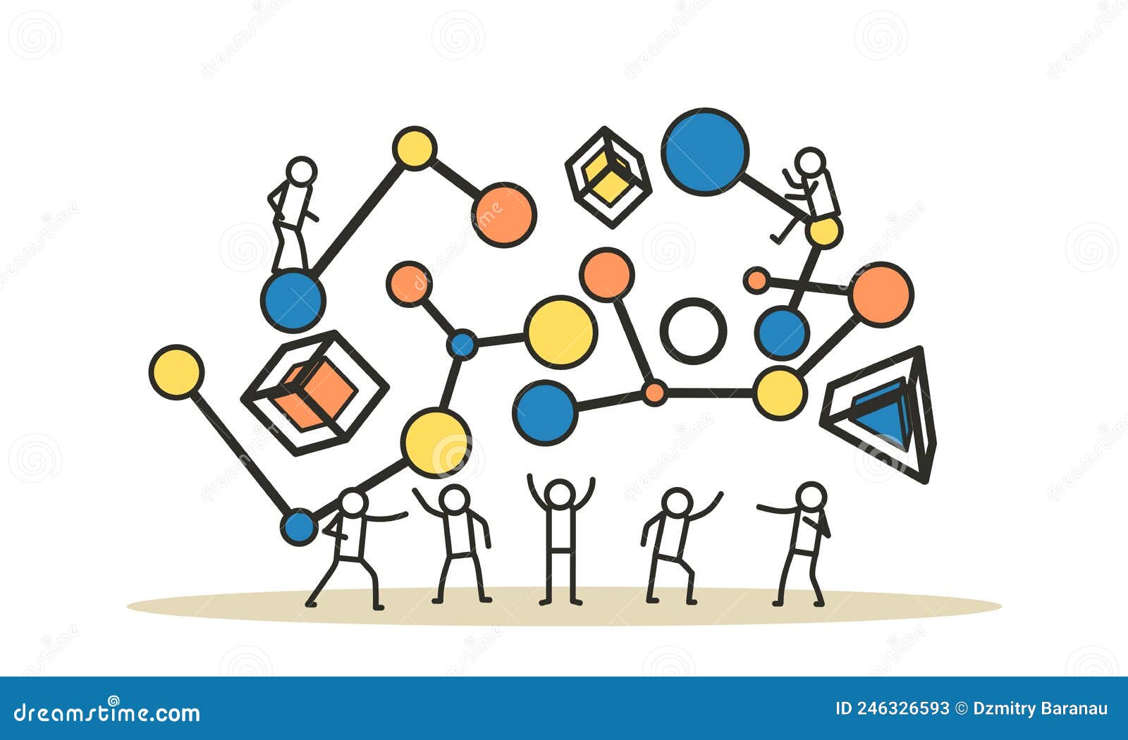 Person Or Scientist Looking At Microbe, Vector Cartoon Stick Figure ...