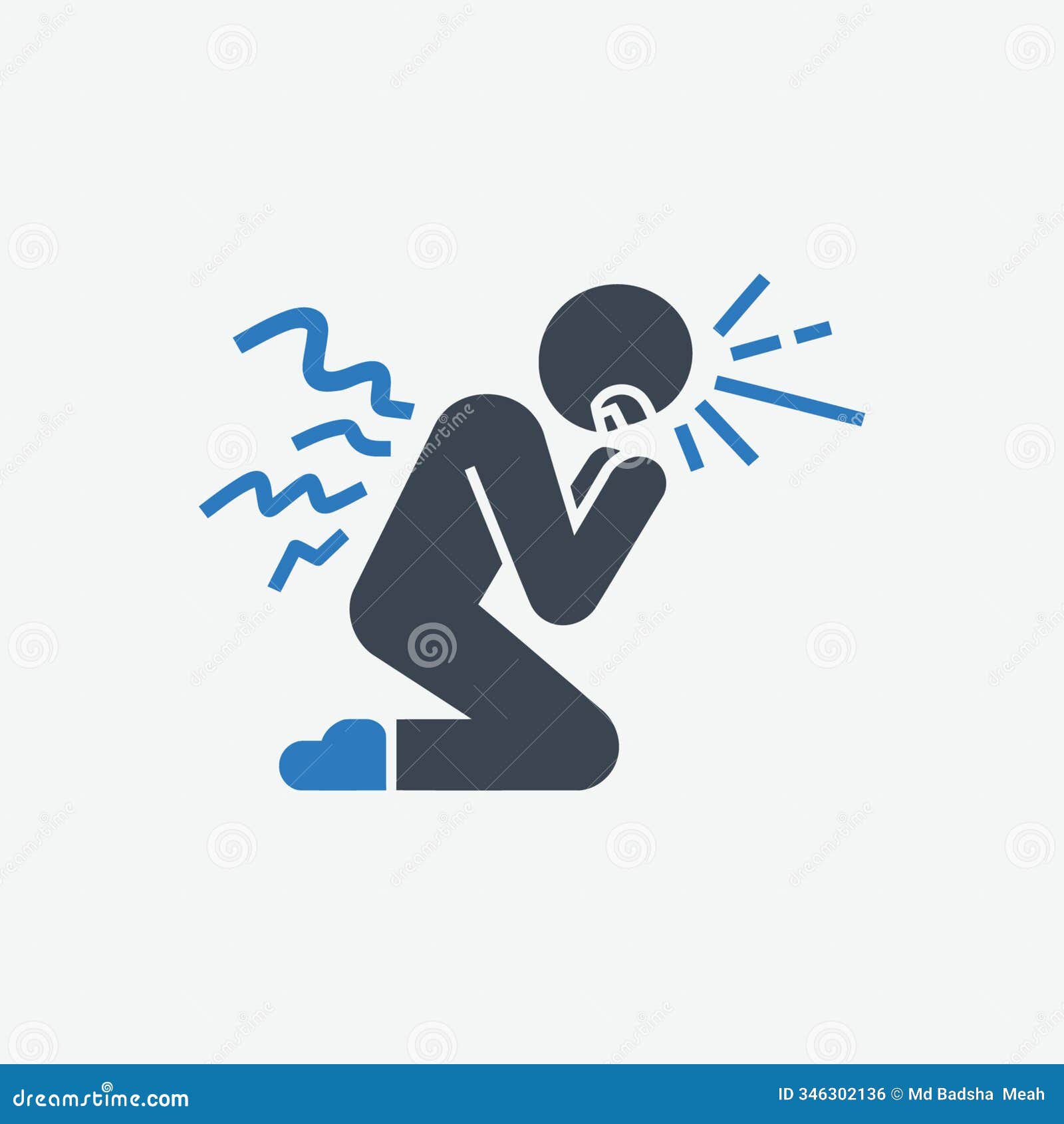 Person Screaming in Pain Icon Stock Illustration - Illustration of ...