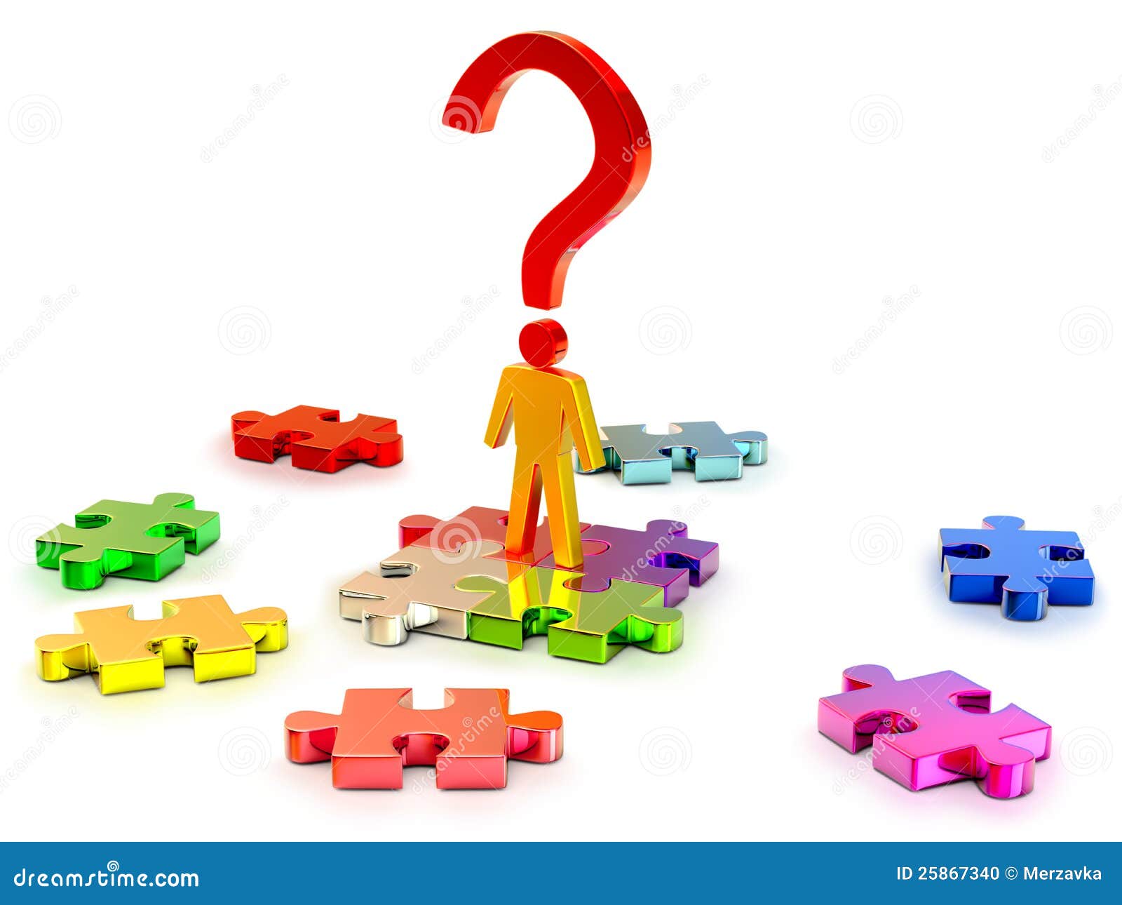 Person Searchs Right Solution in Puzzles Stock Illustration ...