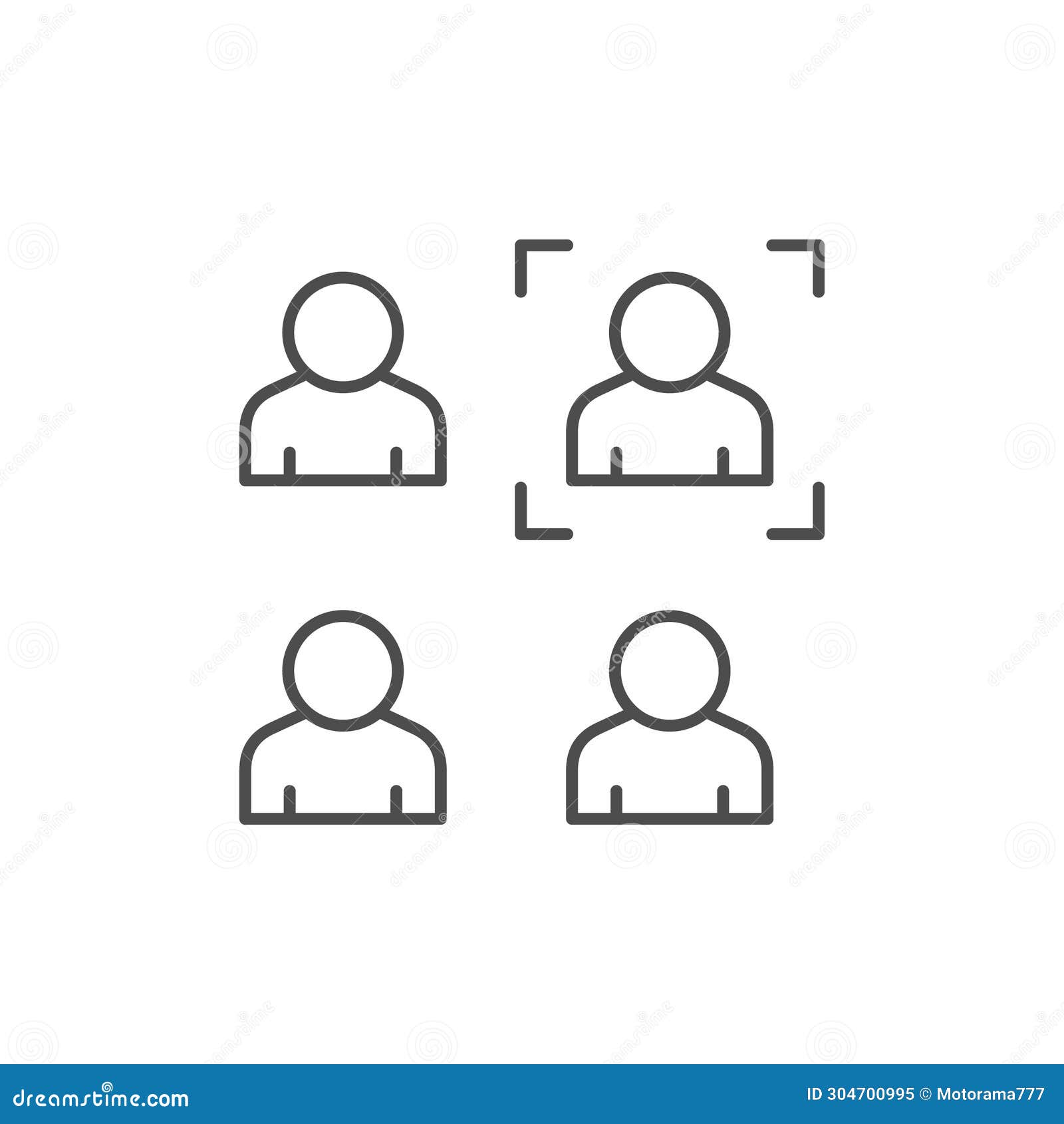 Person Selection Line Outline Icon Stock Illustration - Illustration of ...