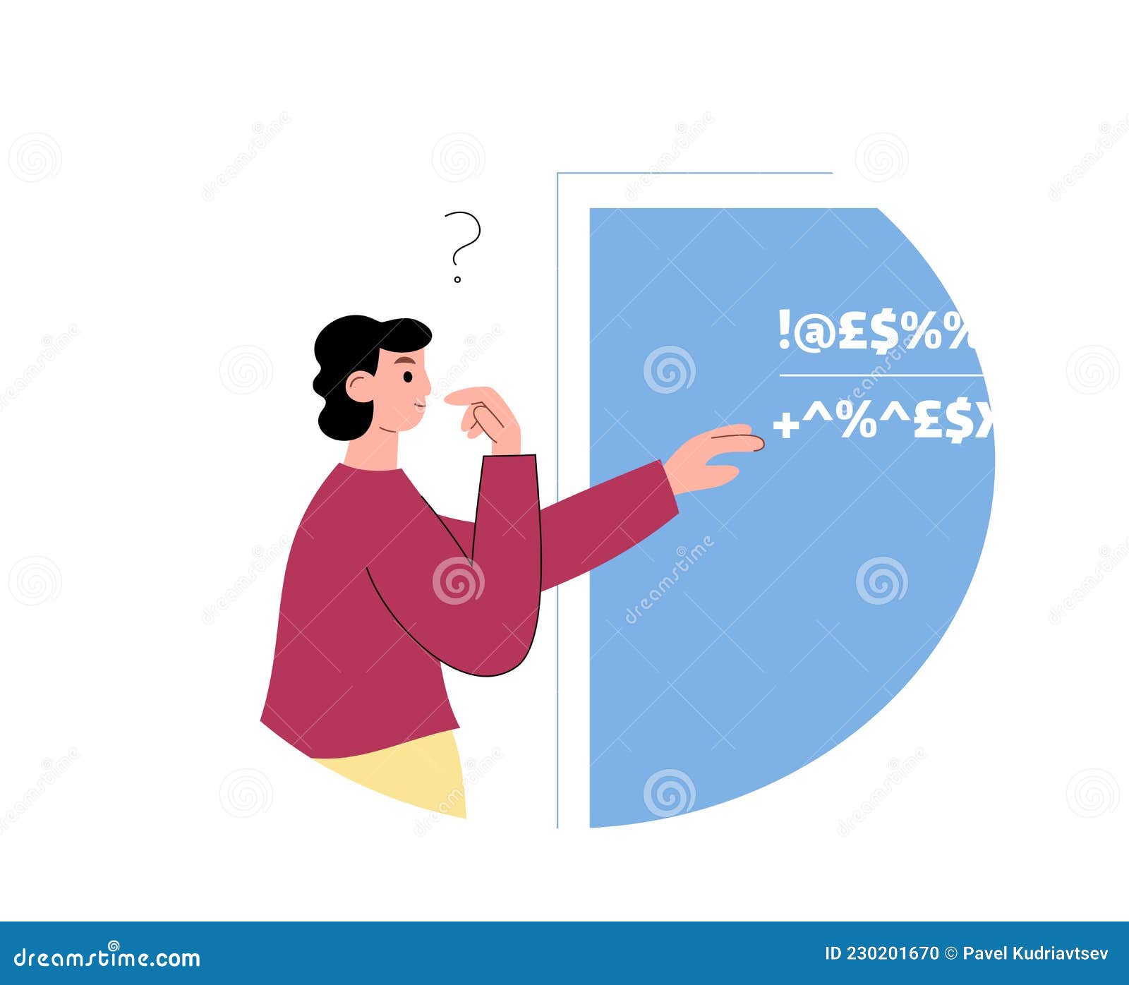 Person with Sensing Scientific Type of Mind, Flat Vector Illustration ...