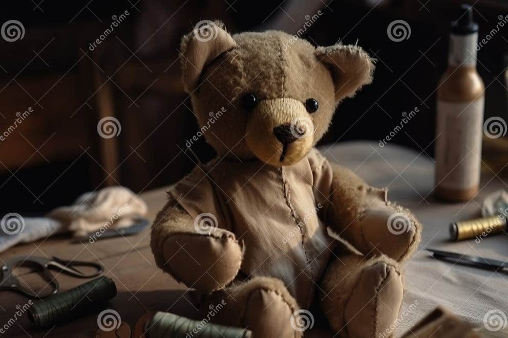 Person, Sewing Teddy Bear from Scratch, Using only Fabric and Thread ...