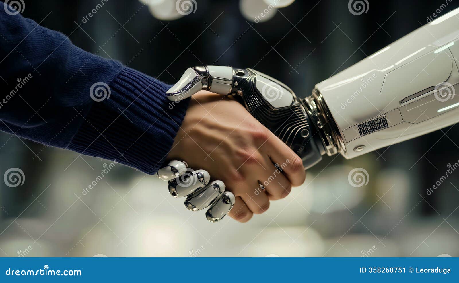 A Person Shaking Hands with a Robot Hand Stock Image - Image of fiction ...
