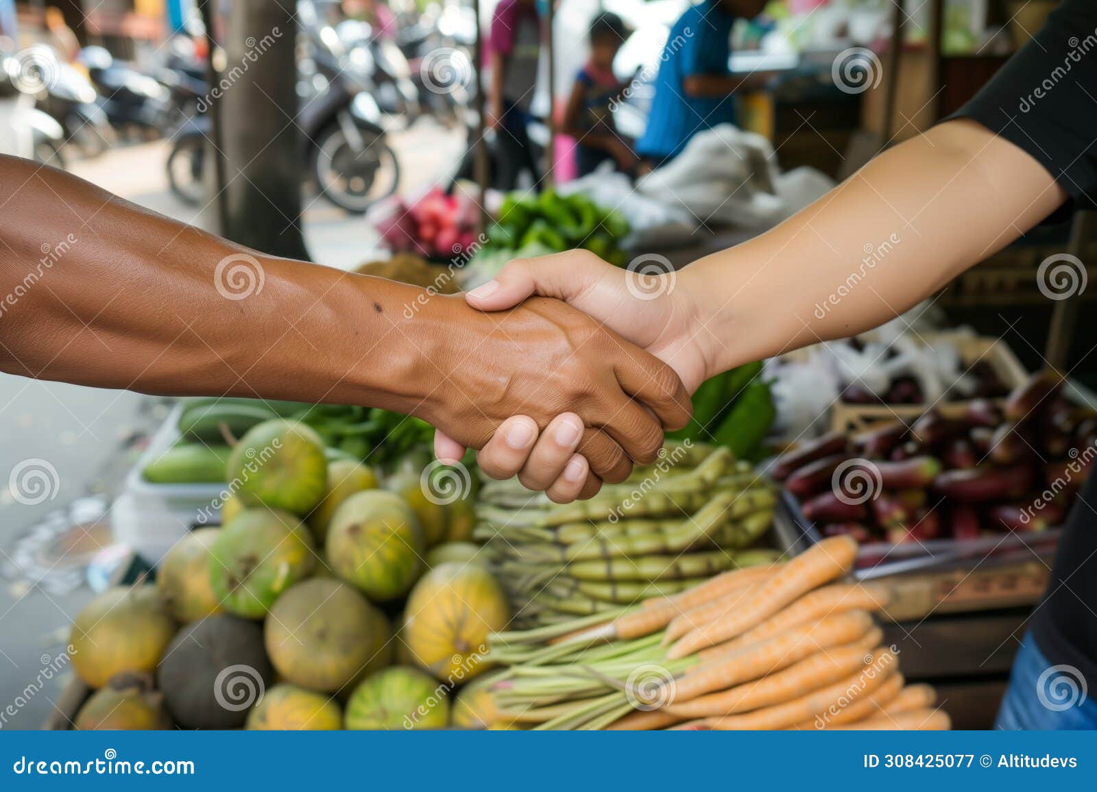 Person Shaking Hands with a Vendor at Stall Stock Image - Image of ...