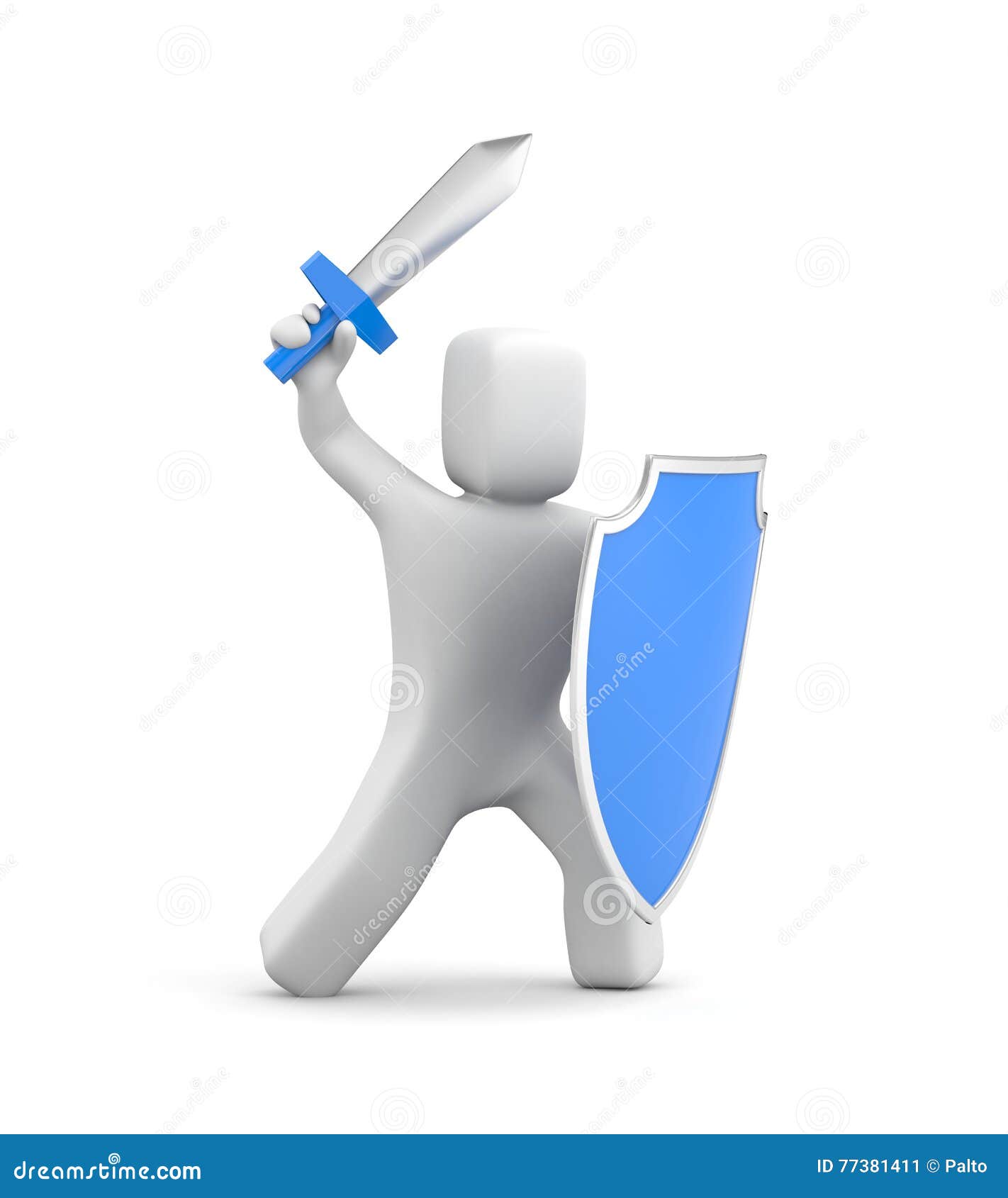 Person with Shield and Sword - Warrior Stock Illustration ...