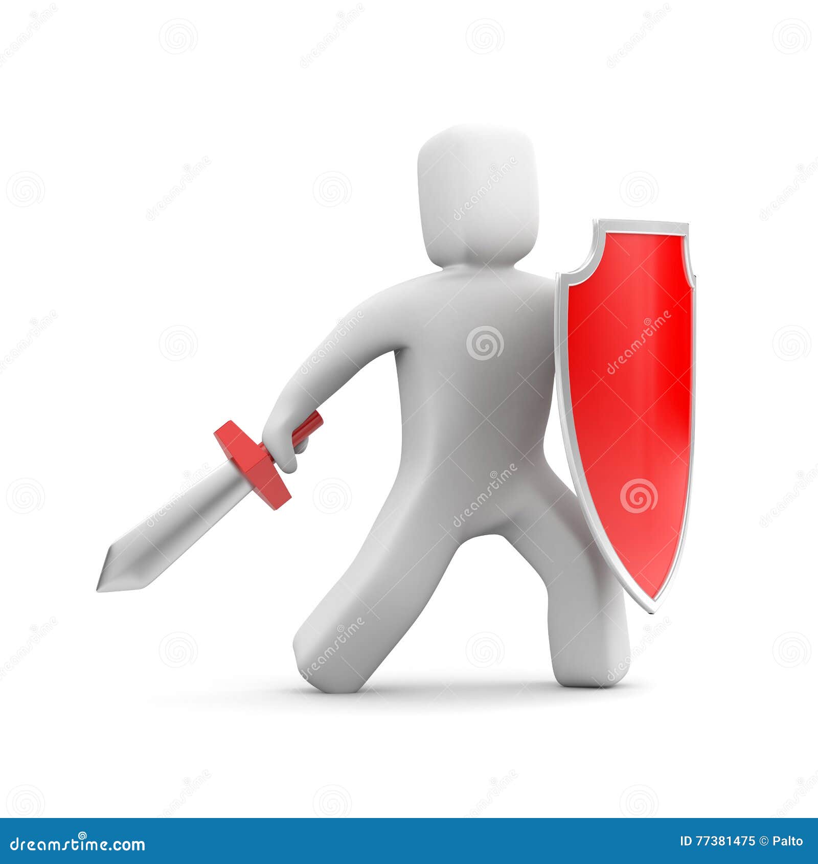Person with Shield and Sword - Warrior Stock Illustration ...