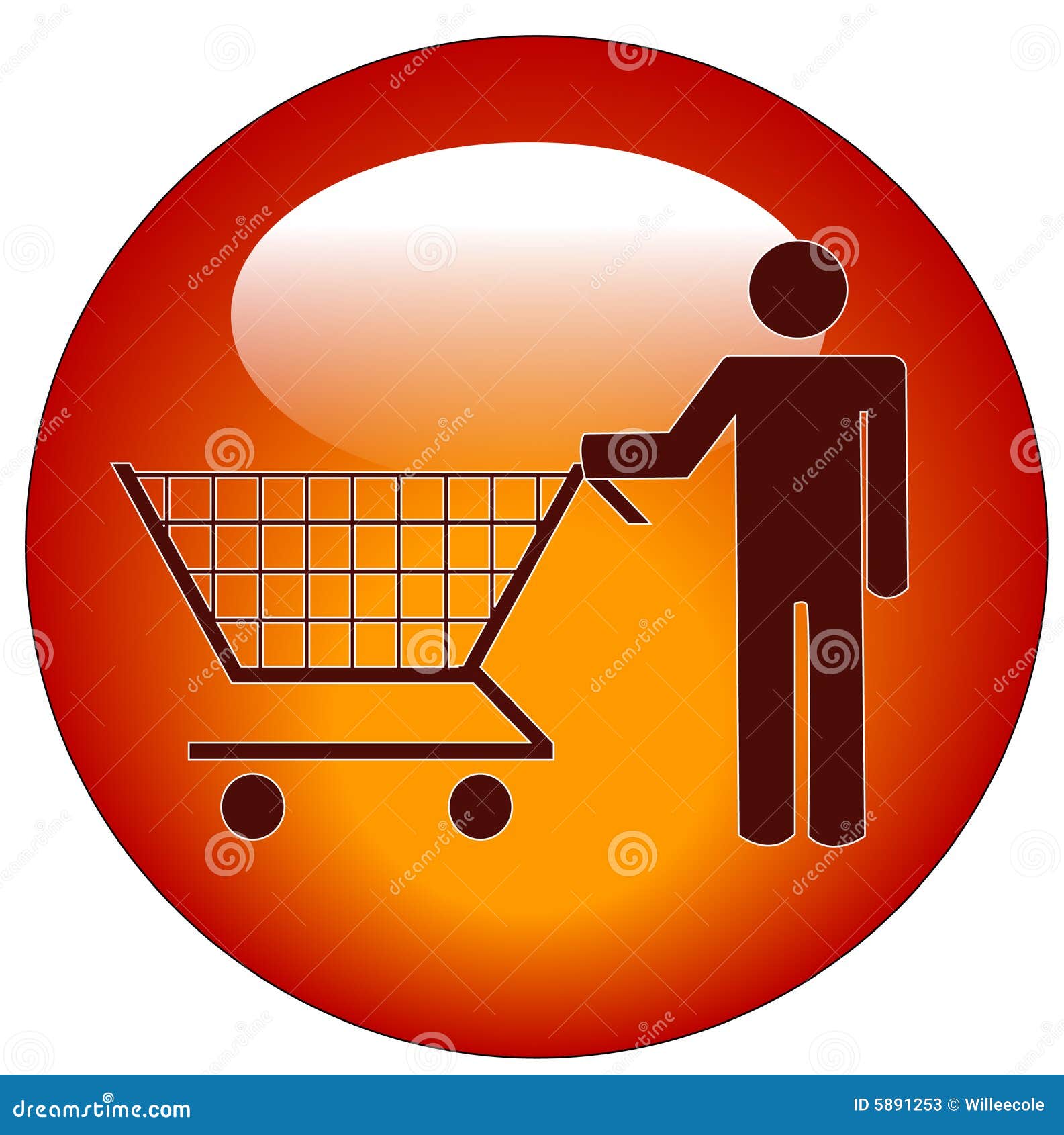 Person shopping icon stock vector. Illustration of basket - 5891253