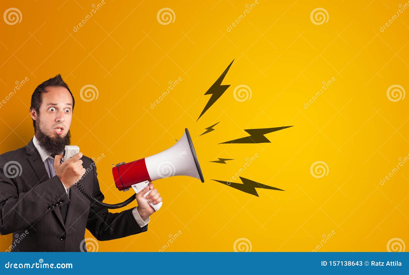 Person holding megaphone stock image. Image of loudspeaker - 157138643