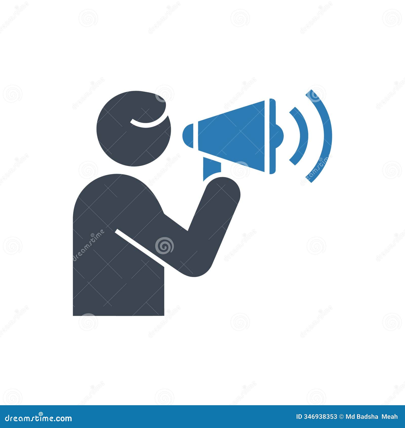 Person Shouting Through Megaphone , Vector Cartoon Stick Figure ...