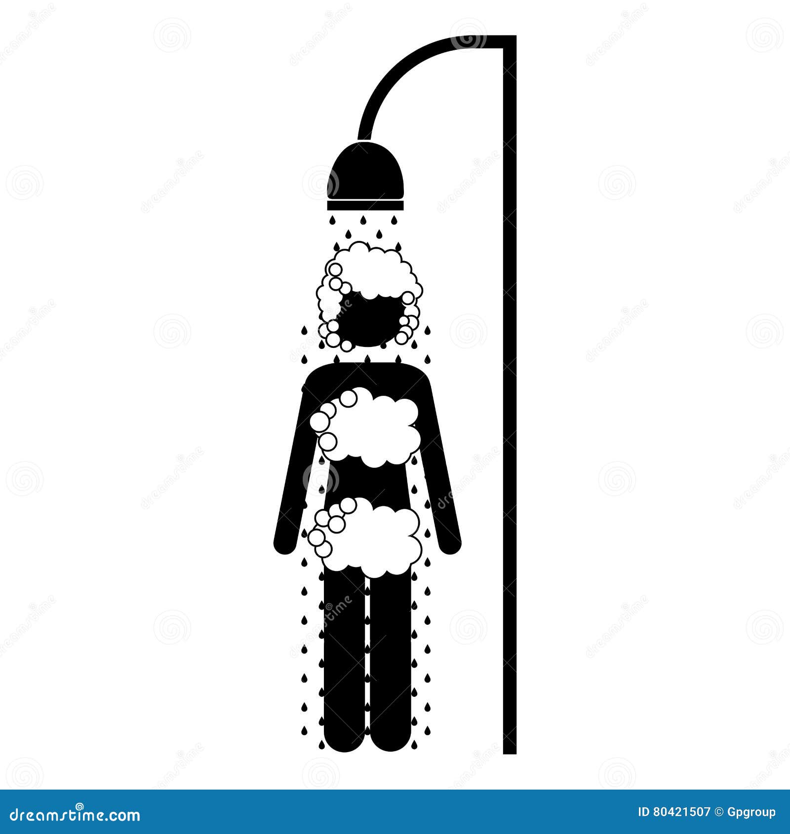 Person Showering Icon Image Stock Vector - Illustration of health ...