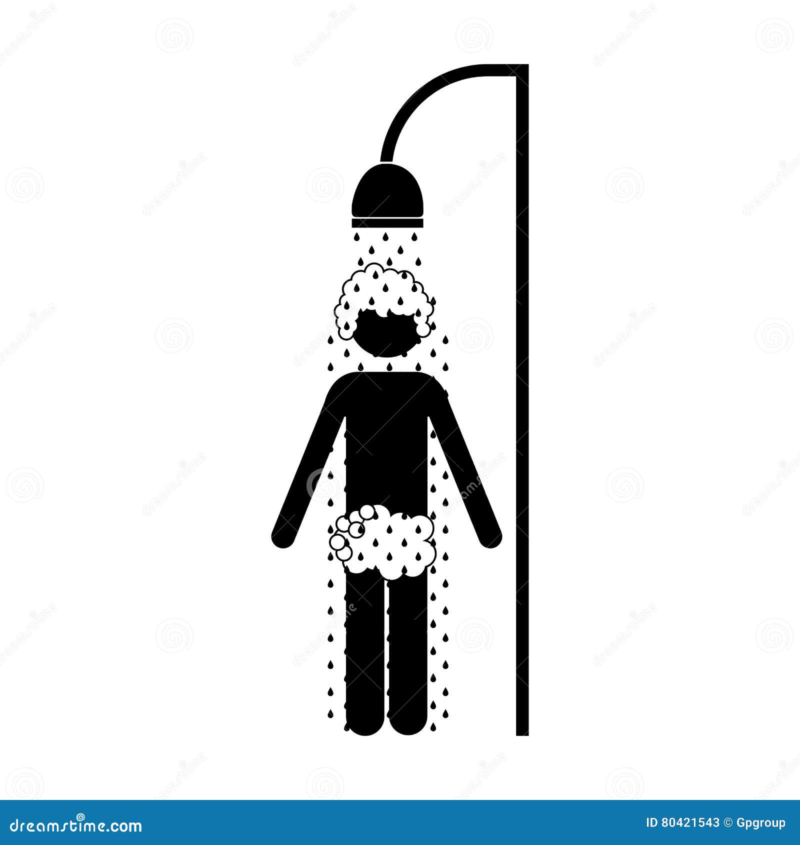 Person Showering Icon Image Stock Vector - Illustration of indoors ...