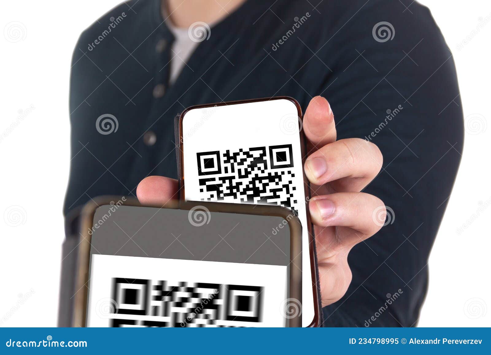 A Person Shows His Smartphone with a QR Code and is Scanned for ...