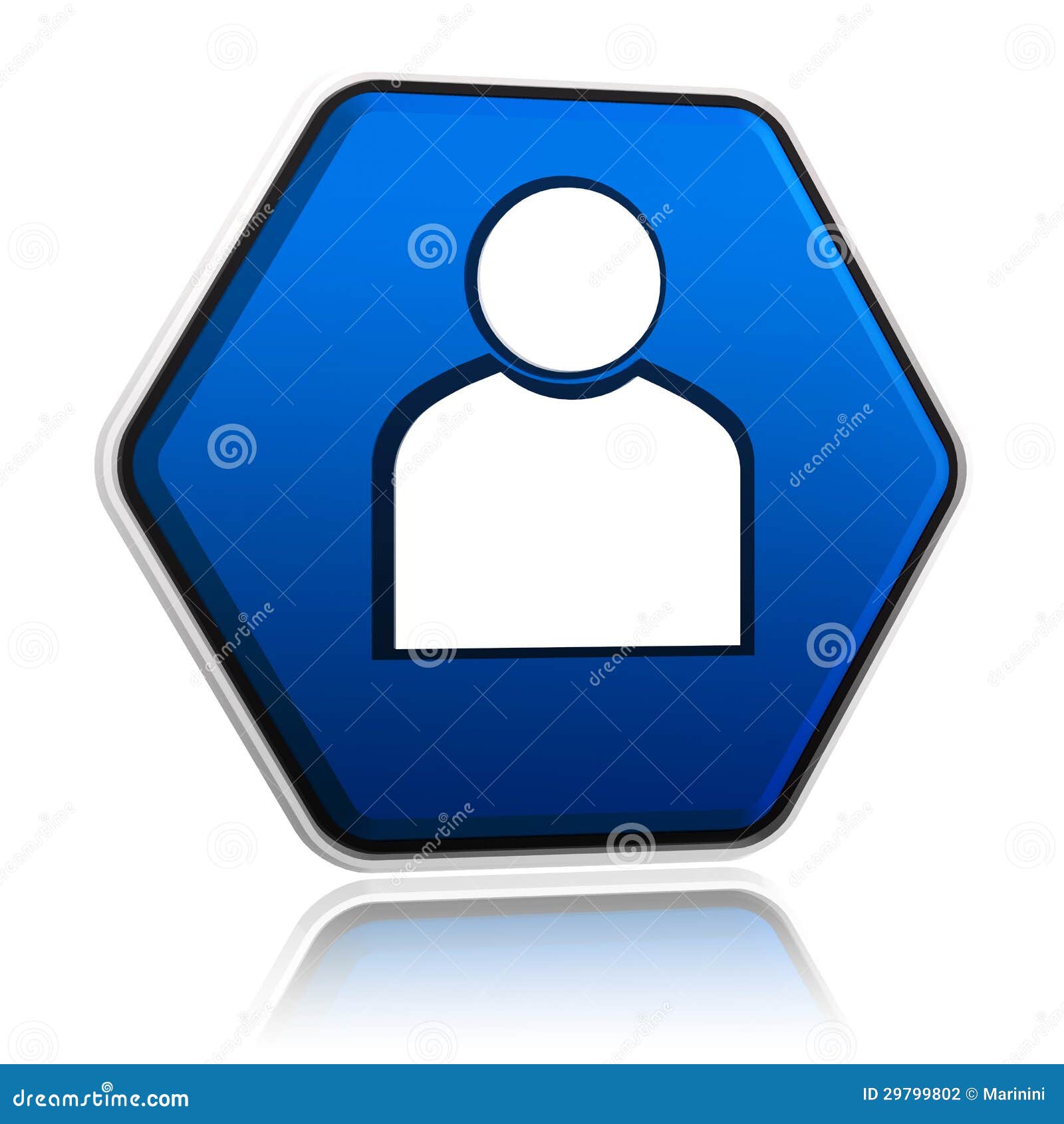 Person sign on blue button stock illustration. Illustration of banner ...