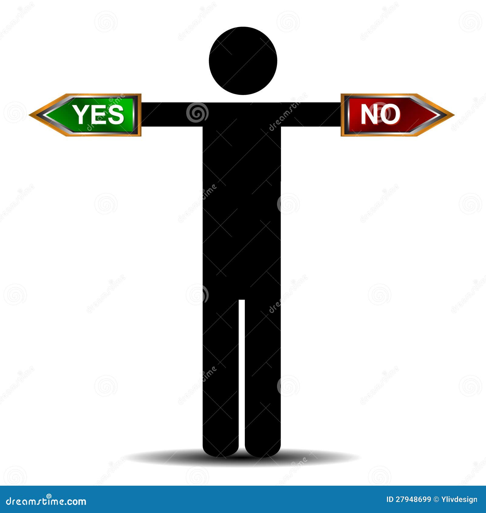Person and signs stock vector. Illustration of disagree - 27948699